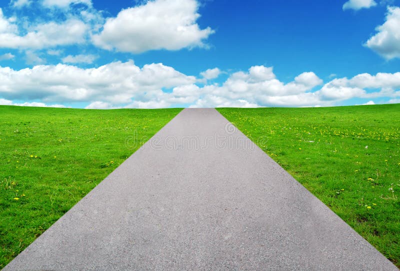 Path in a field stock photo. Image of lane, clouds, walk - 2609894