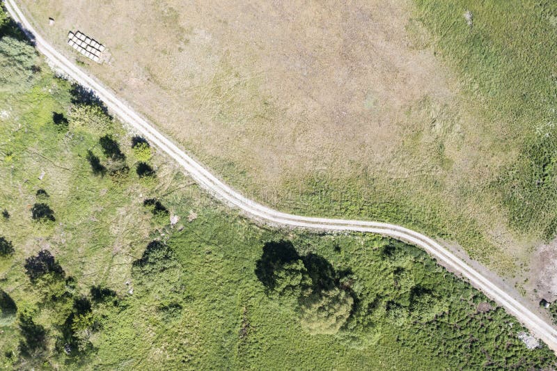 A Path between Fields Seen from a Drone, Landscape Photography from a ...