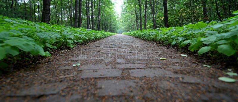 A Path through a Forest of Tall Trees. Stock Photo - Image of small ...