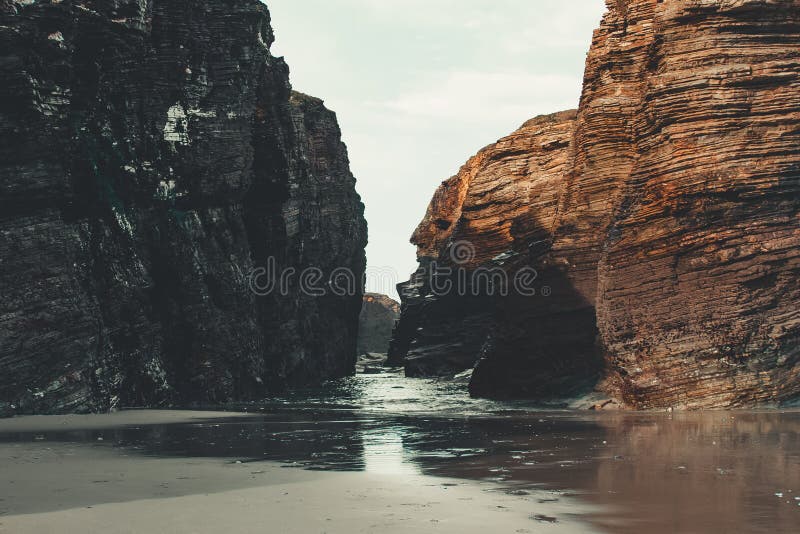 A Path between the Giant Rocks in the Spanish Beach Stock Photo - Image ...