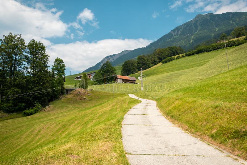 Path Going Up To a Hill and Blue Sky with Clouds. Stock Image - Image ...