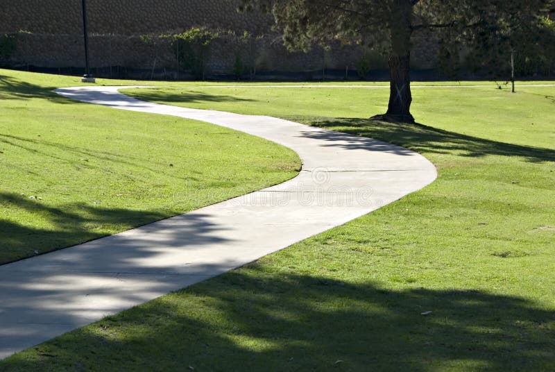 Curved Pathway With Green Grass Stock Photo - Image of lane, lawn: 35191224