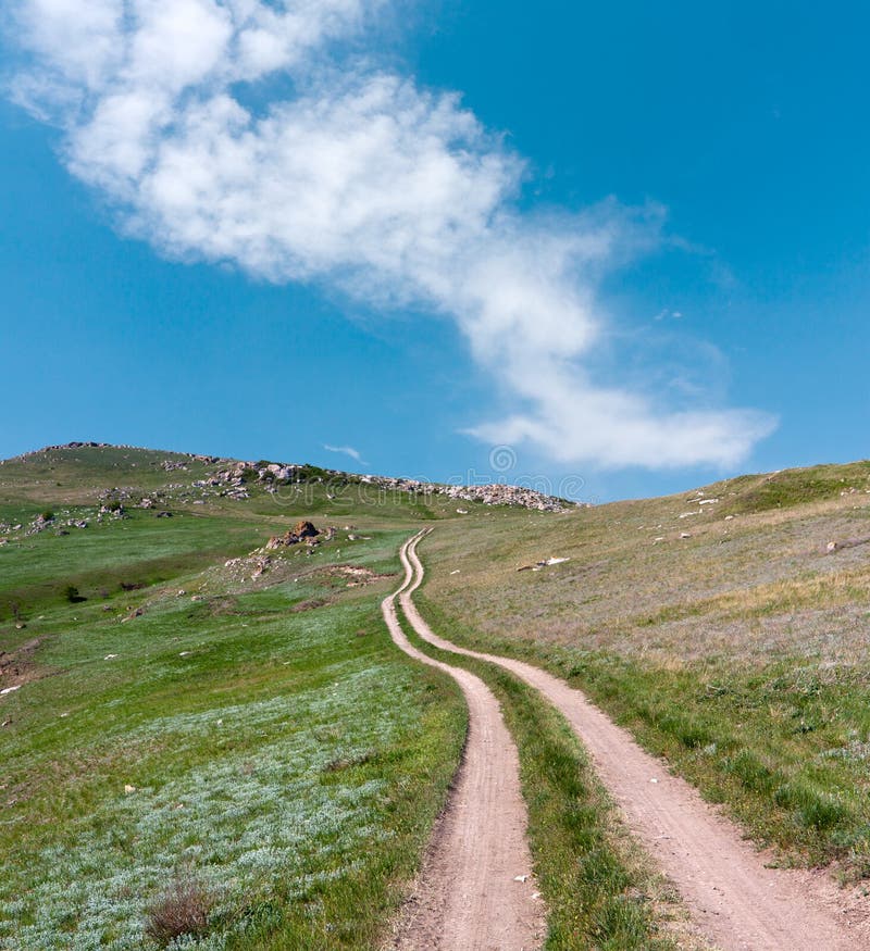 Path on green hill stock image. Image of europe, horizon - 24896157