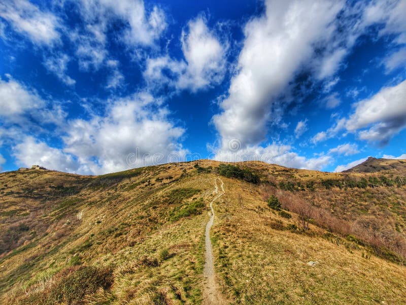 A path in the hill stock photo. Image of hill, cloud - 171966752