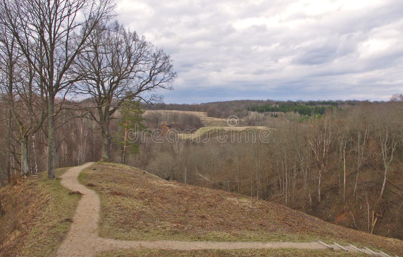 Path through the Hills in Autumn, Lithuania Stock Image - Image of ...