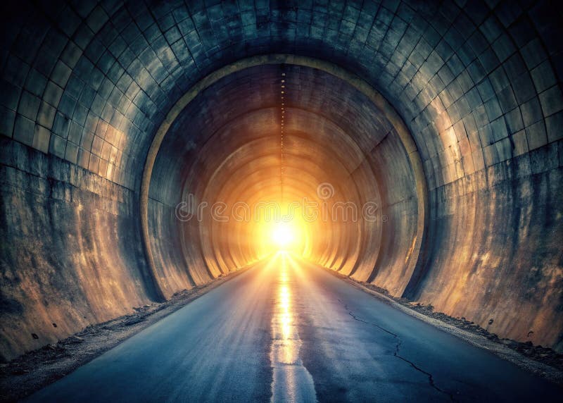 A Path of Hope Light Emerging from a Dark Tunnel Illuminating a ...