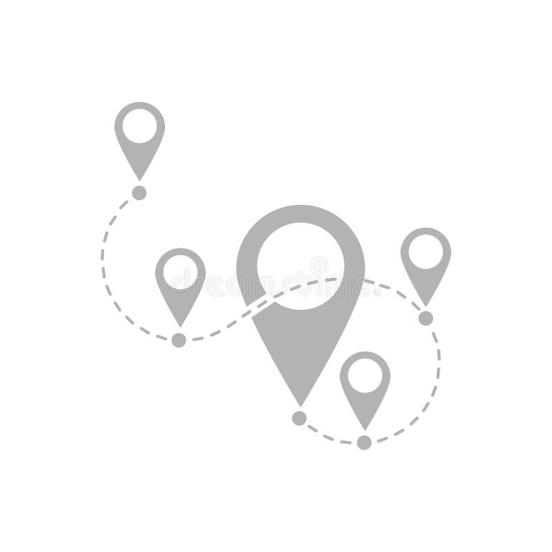 Path Icon with Multiple Marks, Vector Illustration Stock Vector ...