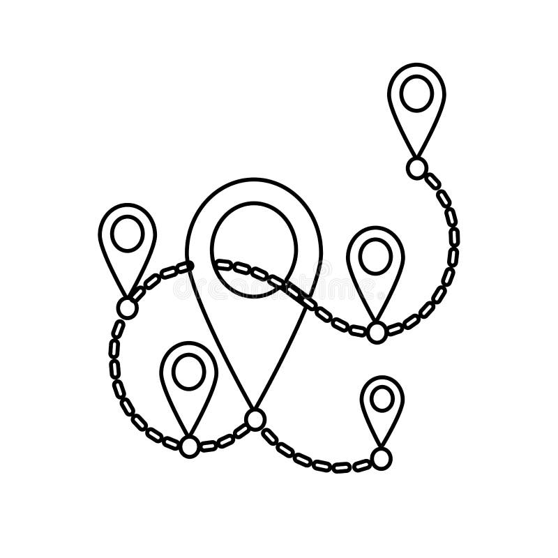 Path Icon with Multiple Marks, Vector Illustration Stock Vector ...