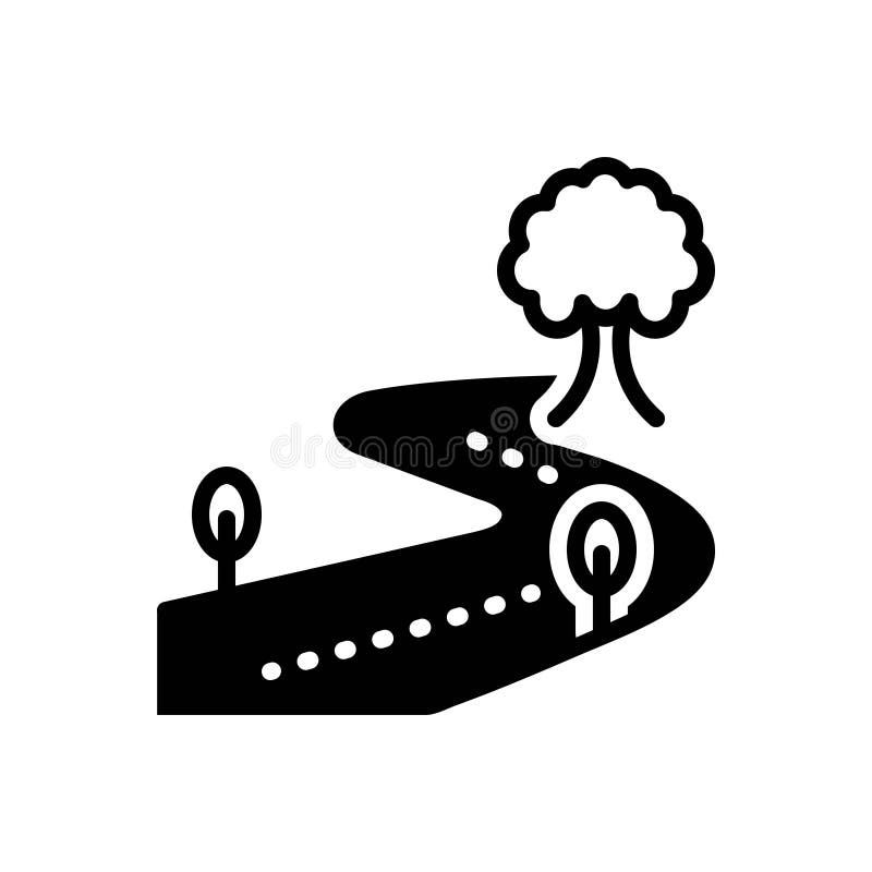 Black Solid Icon for Path, Way and Road Stock Vector - Illustration of ...