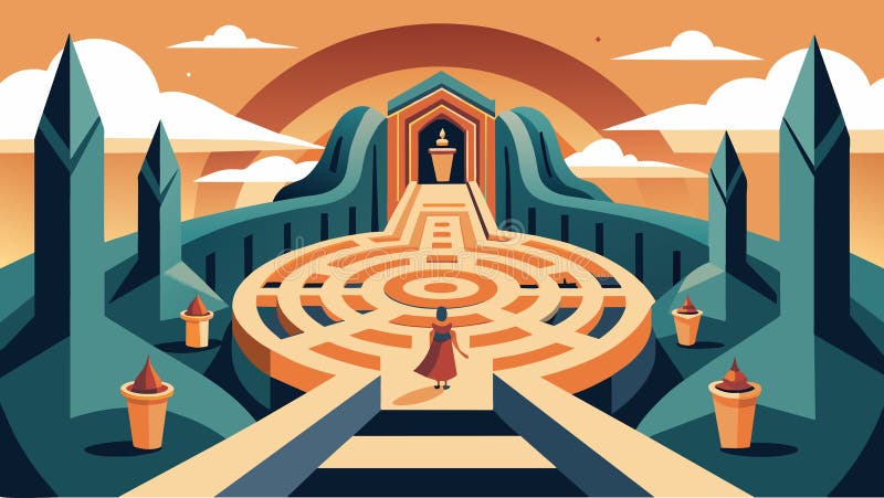 A Path through a Labyrinth with Walls Adorned with Stoic Teachings and ...