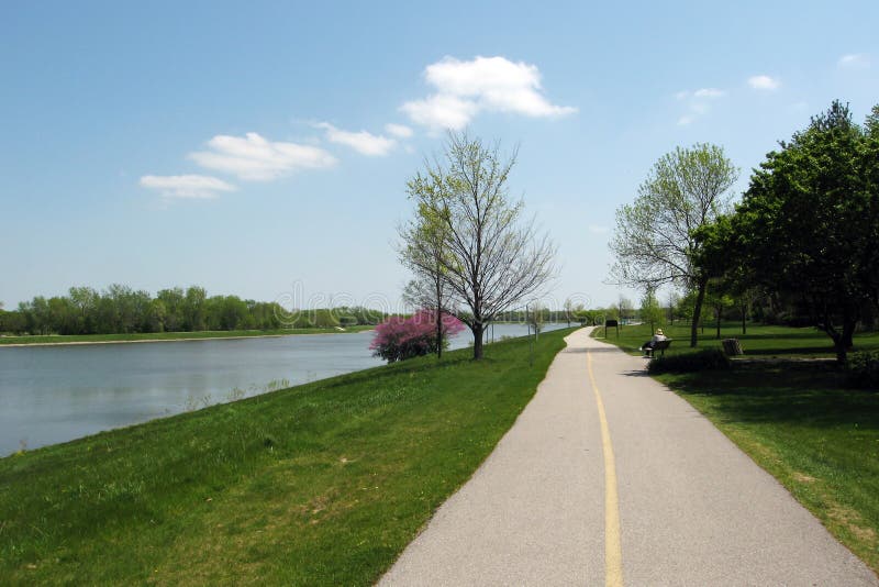 Path by the lake stock image. Image of cloud, green - 193852297