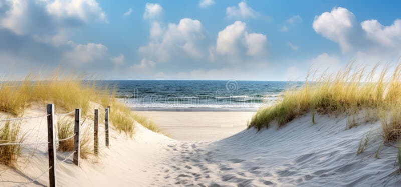 Path Leading Past the Beach To the Ocean Stock Illustration ...