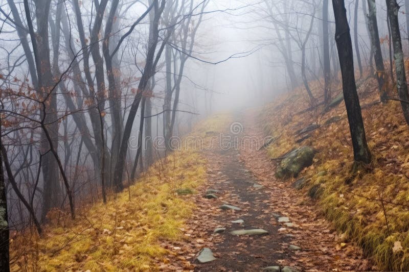 Path Leading through Thick Blanket of Fog Stock Photo - Image of thick ...
