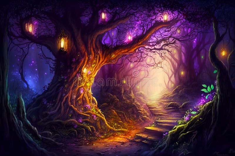 Forest Leading To Light Stock Illustrations – 250 Forest Leading To ...