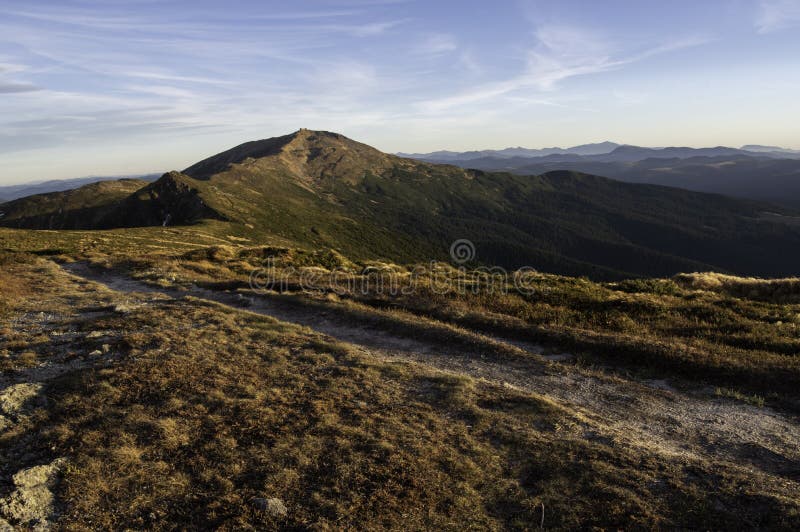 The Path Leading To the Top of the Mountain. Way To Success Stock Image ...