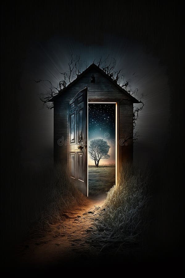 The Path Leads To a Mysterious Door To Another World. Stock ...