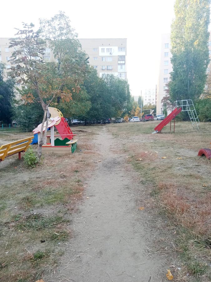 The Path Leads To the Playground in the Fall Stock Photo - Image of ...