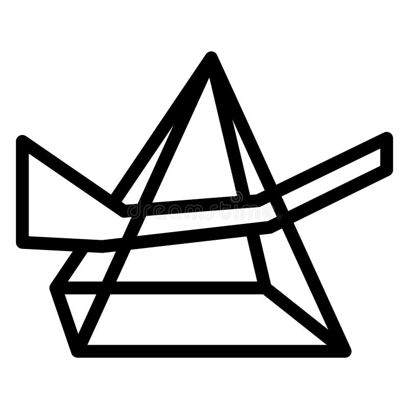 Path of Light Ray in Prism Line Icon, Optical Effect Concept. Vector ...