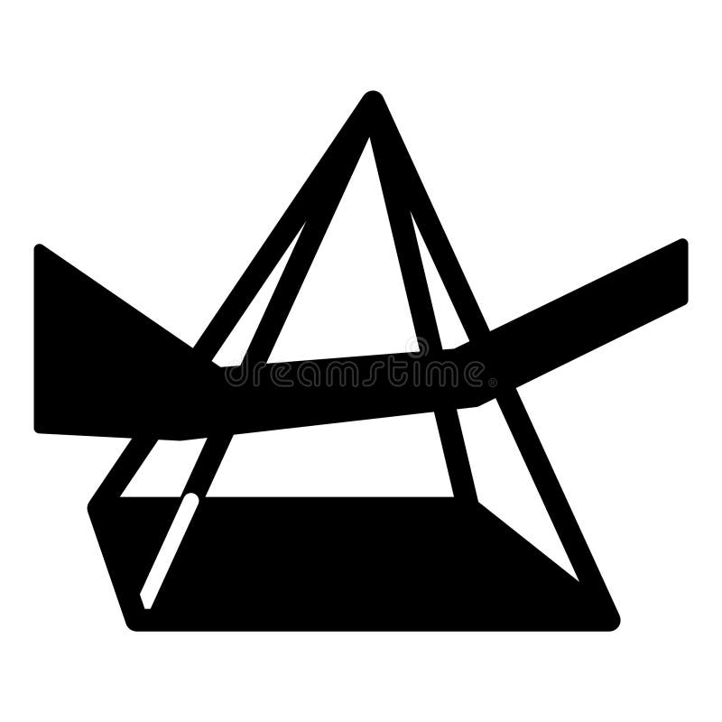 Path of Light Ray in Prism Solid Icon, Optical Effect Concept. Vector ...