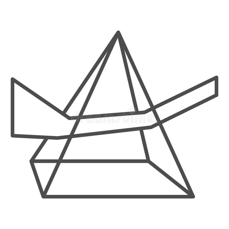 Path of Light Ray in Prism Thin Line Icon, Optical Effect Concept ...