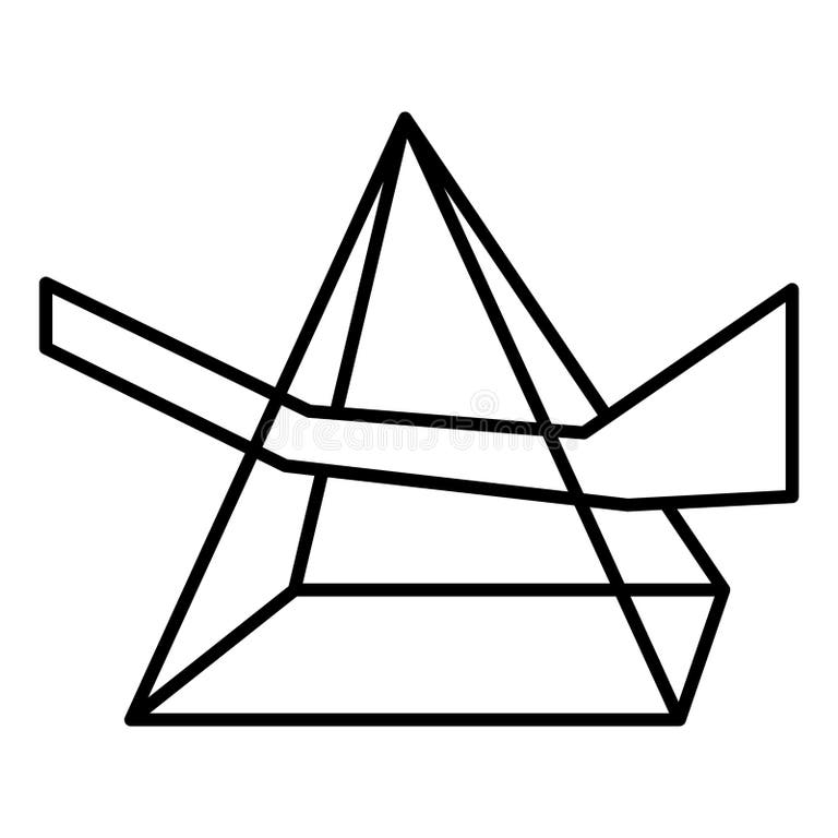 Path of Light Ray in Prism Thin Line Icon, Optical Effect Concept ...
