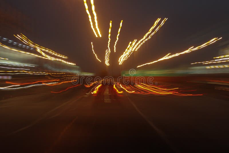 Path of Lights Long Exposure Stock Image - Image of blur, movement ...