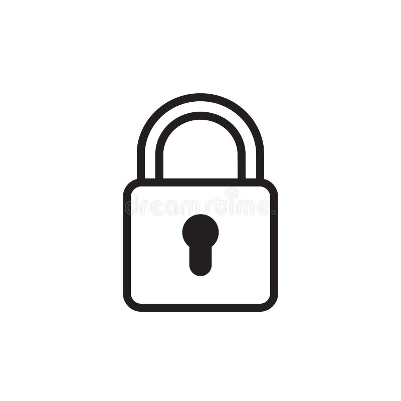 Padlock Icon Vector Illustration Black and White Stock Vector ...