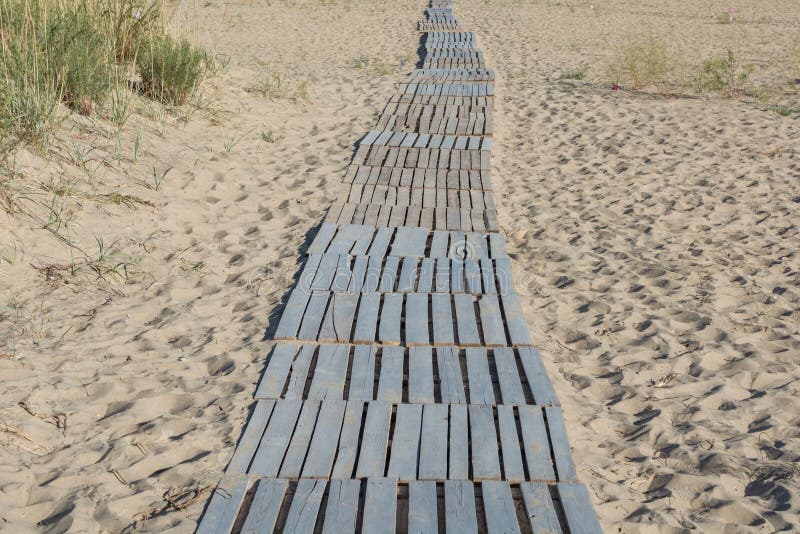 A Path Made of Boards Across a Sandy Beach Stock Photo - Image of ...