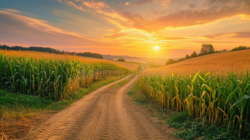 Path Made through Corn Field As Leisure Activity Stock Photo - Image of ...