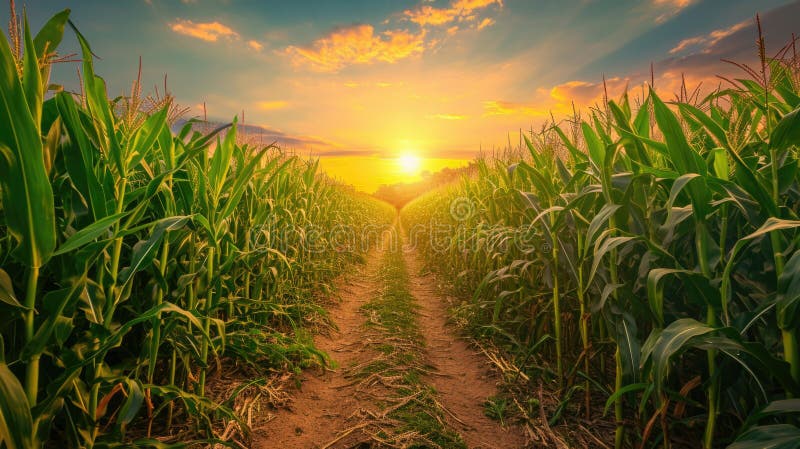 Path Made through Corn Field As Leisure Activity Stock Photo - Image of ...
