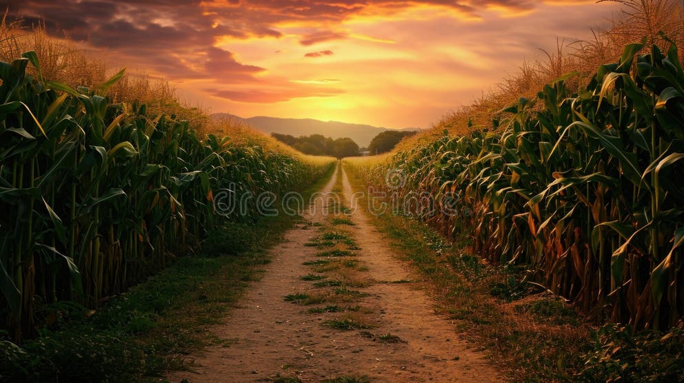 Path Made through Corn Field As Leisure Activity Stock Image - Image of ...