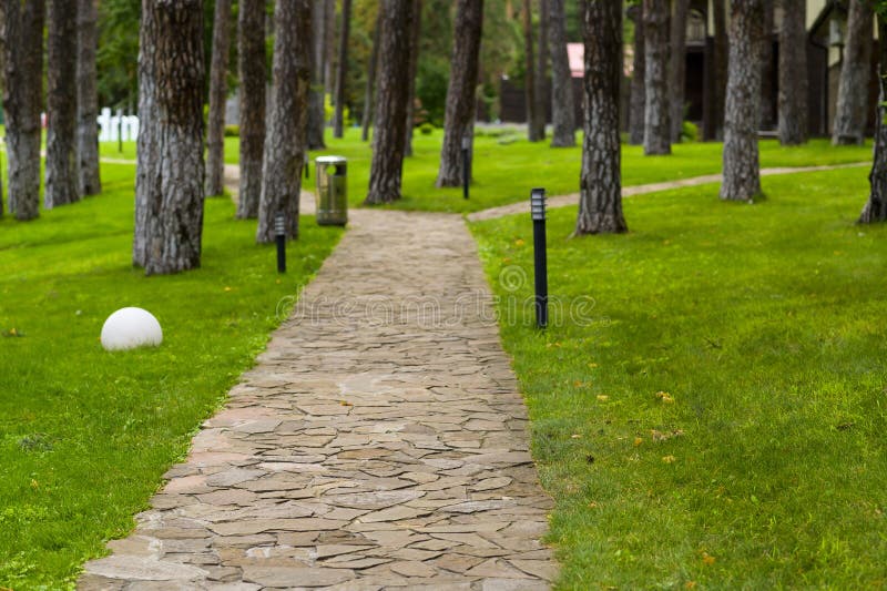 Path made of natural stone stock photo. Image of path - 181320528