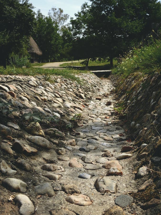 A Path Made of Rocks in Nature Stock Image - Image of pond, rock: 258406391