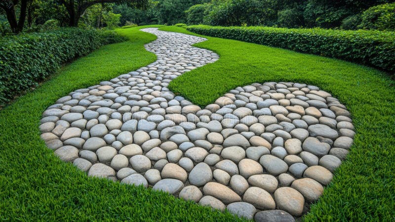 A Path Made of Multi-colored Stone Stock Photo - Image of yard, garden ...