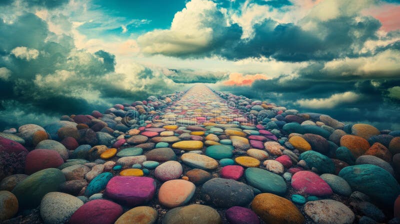 A Path Made of Rocks is Shown in the Image Stock Illustration ...