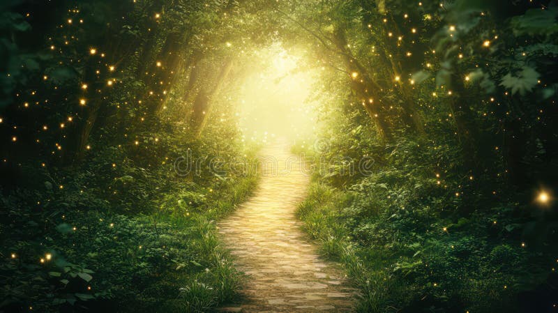 Path through a Magic Forest Created with Generative AI. Mysterious ...