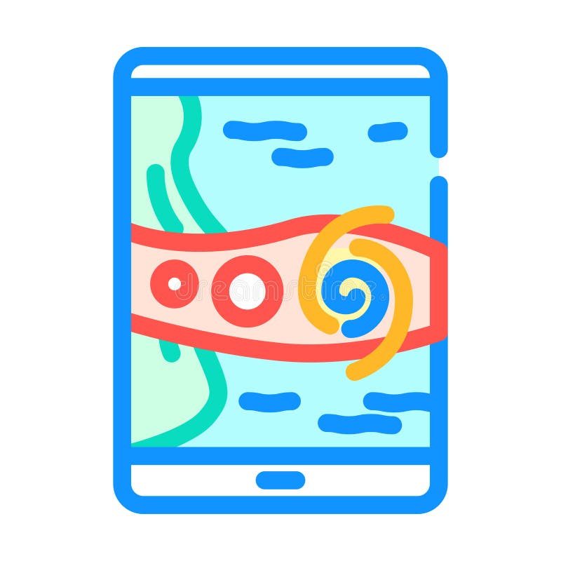 Path Map Hurricane Disaster Color Icon Vector Illustration Stock ...