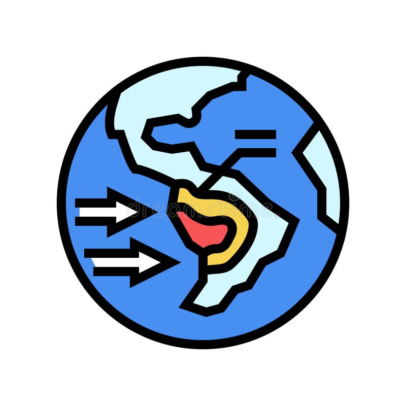 Path Map Hurricane Disaster Color Icon Vector Illustration Stock ...