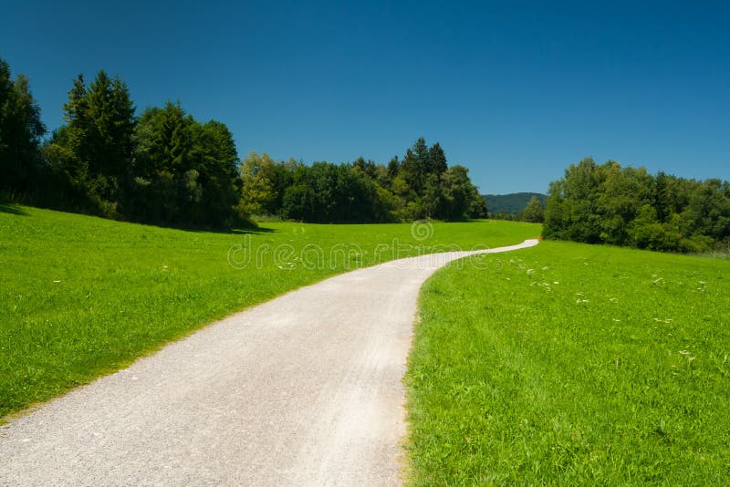 Path through meadows stock image. Image of hiker, relax - 26670005