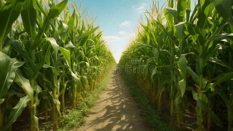 Path in the Middle, Field, of Corn. Corn As a Dish of Thanksgiving for ...
