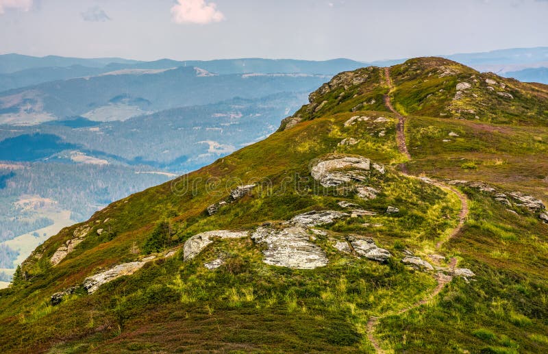 Path through Mountain Ridge in High Altitude Stock Image - Image of ...