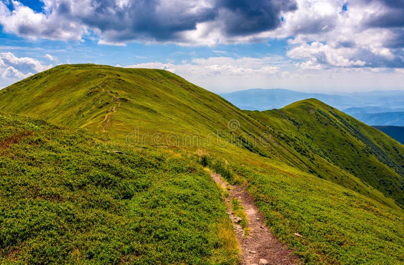Path through the Mountain Ridge Stock Photo - Image of landscape ...