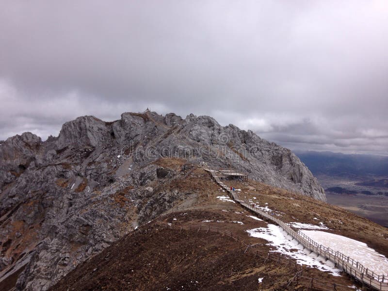 Path and mountain top stock photo. Image of snow, explore - 42845582