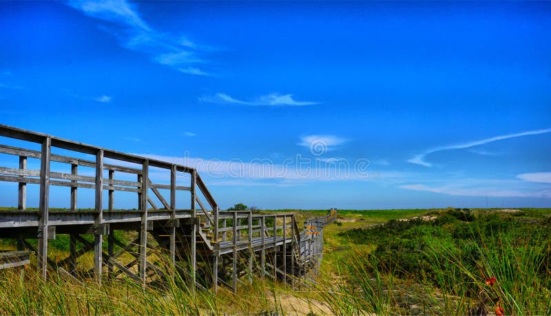 Path Over Dunes on Plum Island Beach Stock Image - Image of coast ...