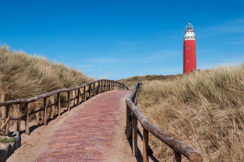 The Path To the Lighthouse by the Sea Stock Image - Image of sides ...