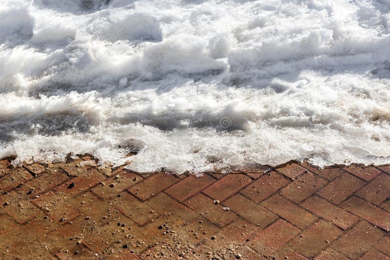 Path in the Park in Early Spring. Stock Photo - Image of footpath, snow ...