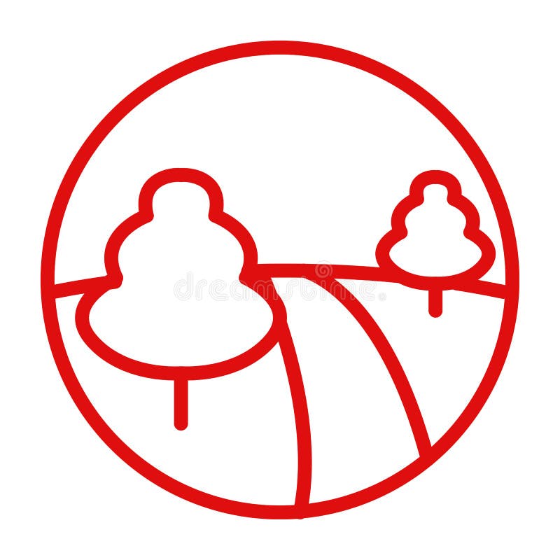 Path in a park icon stock illustration. Illustration of round - 90103716