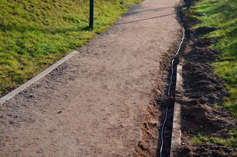 Connecting the Park Path and Sidewalk To the Asphalt Road Using a Strip ...
