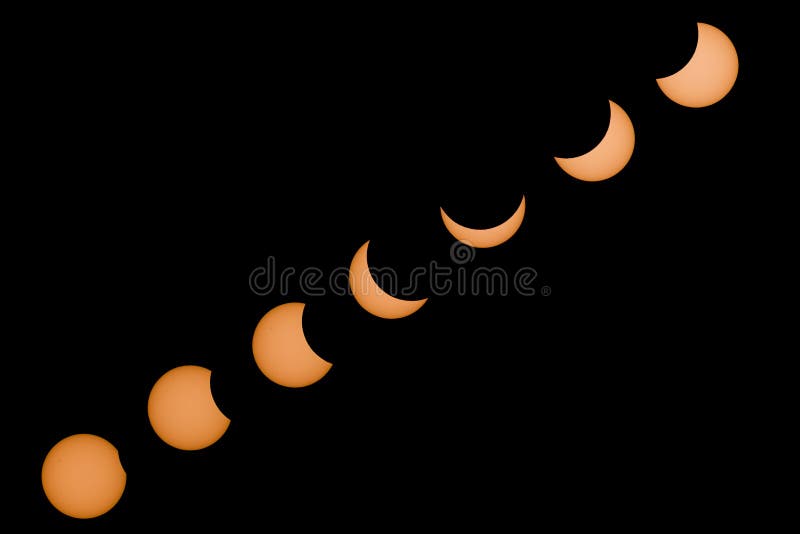 Phases of Partial Solar Eclipse Stock Image - Image of astronomy ...