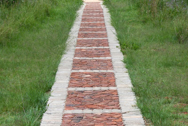 PATH PAVED with BRICKS stock image. Image of paved, feature - 86450307